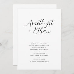Elegant Modern Script Wedding Invitation | Zazzle