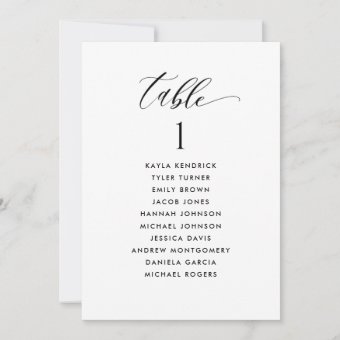 Elegant Modern Seating Plan Cards with Guest Names | Zazzle