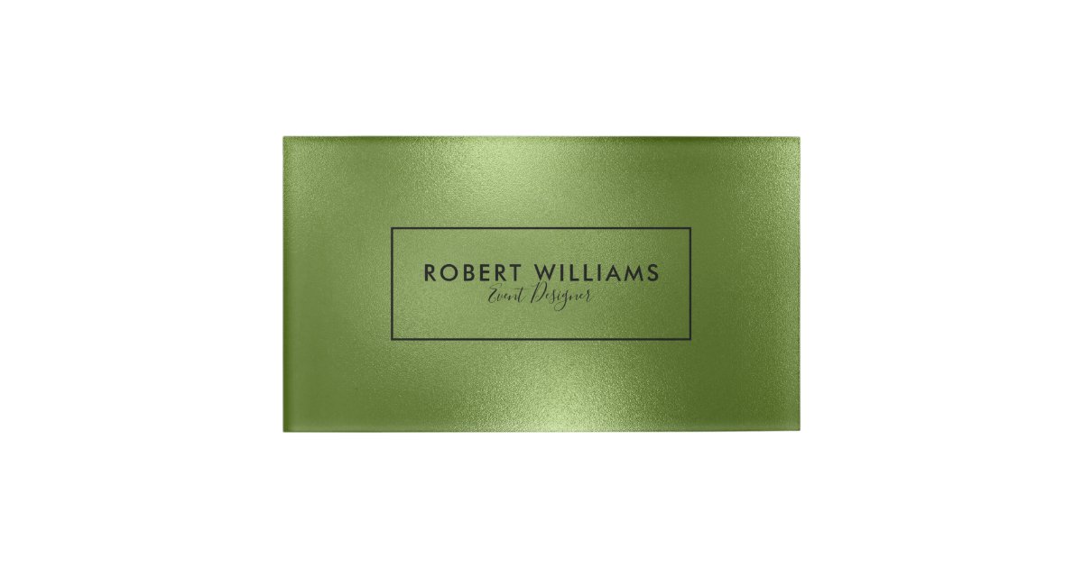Elegant Modern Shiny Green Abstract Background Name Tag | Zazzle