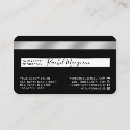 Elegant Modern Silver Black Credit Card Logo | Zazzle