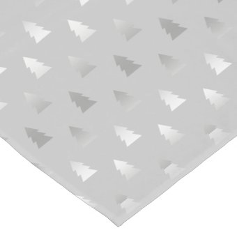 elegant modern silver Christmas tree pattern Short Table Runner | Zazzle