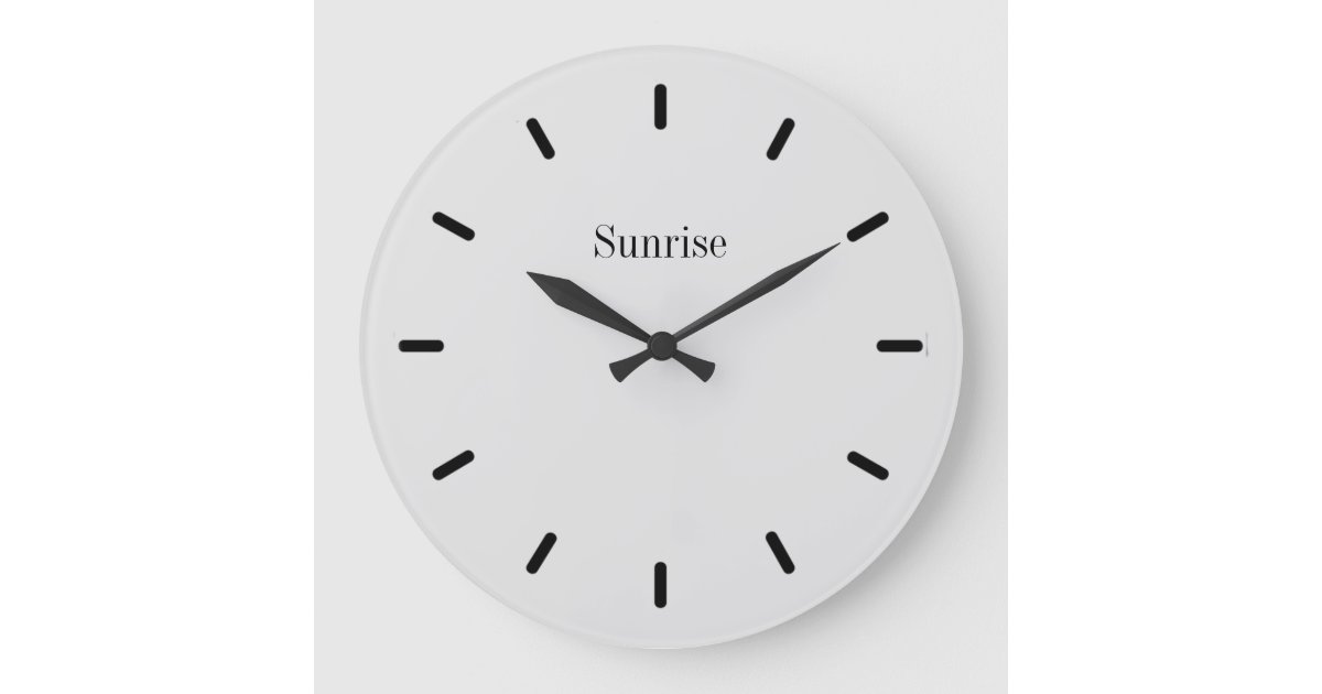 Elegant Modern Silver Color & Black Large Clock | Zazzle