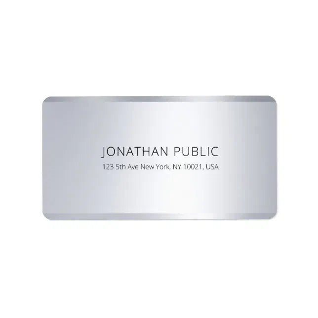 Elegant Modern Silver Custom Simple Chic Address Label | Zazzle