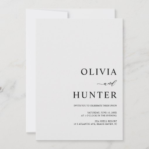 Elegant Modern Silver Gray Wedding All-in-one Invitation | Zazzle