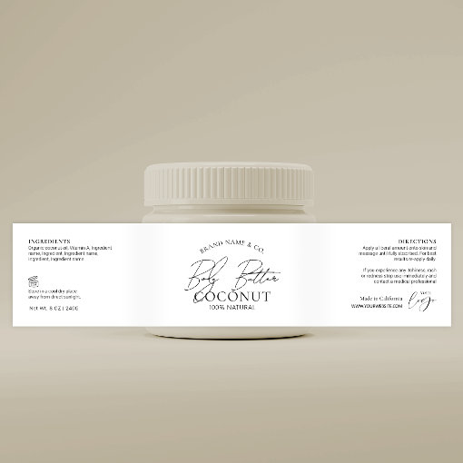 Elegant Modern Simple Body Butter Scrub Jar Label | Zazzle