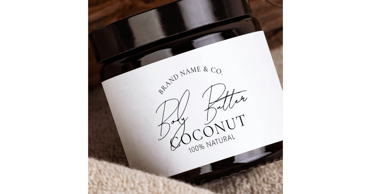 Elegant Modern Simple Body Butter Scrub Jar Label | Zazzle