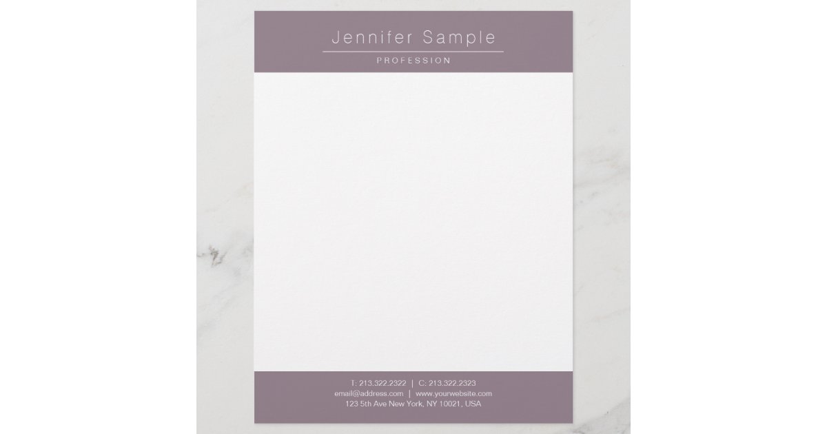 Elegant Modern Simple Design Template Professional Letterhead | Zazzle