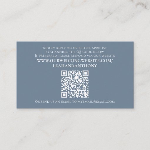 Elegant Modern Simple Dusty Blue QR Code Minimal Enclosure Card | Zazzle