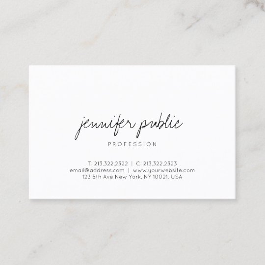 Elegant Modern Simple Handwritten Script Template Business Card ...