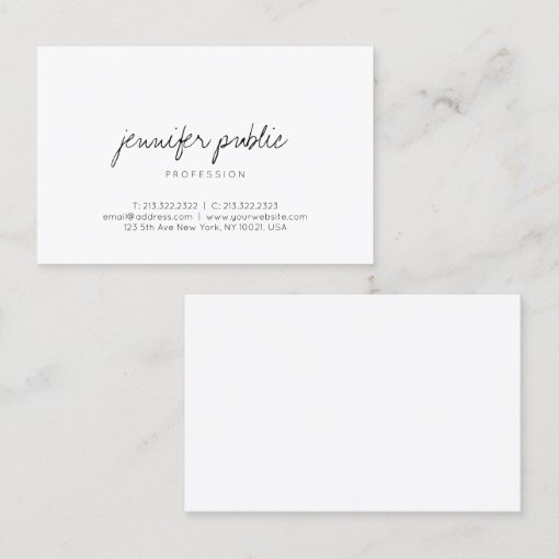 Elegant Modern Simple Handwritten Script Template Business Card | Zazzle