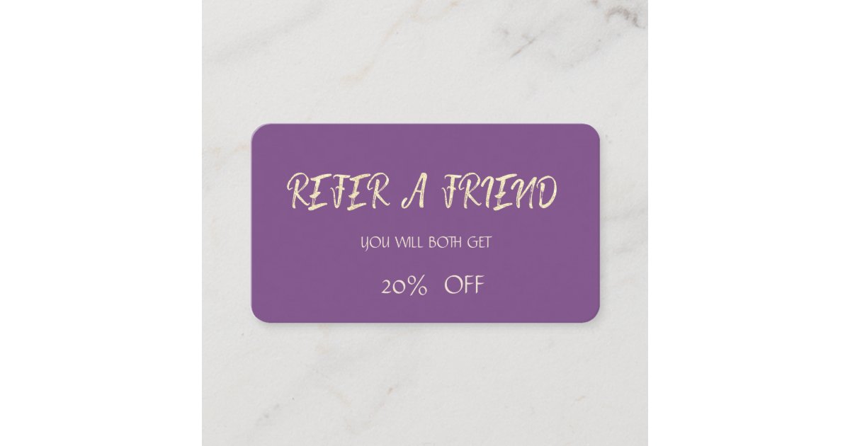 Elegant Modern Simple Referral Card | Zazzle