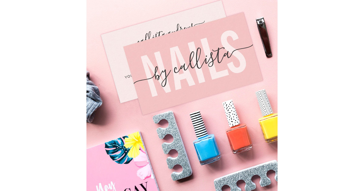Elegant Modern Simple Typography Nail Artist Business Card | Zazzle