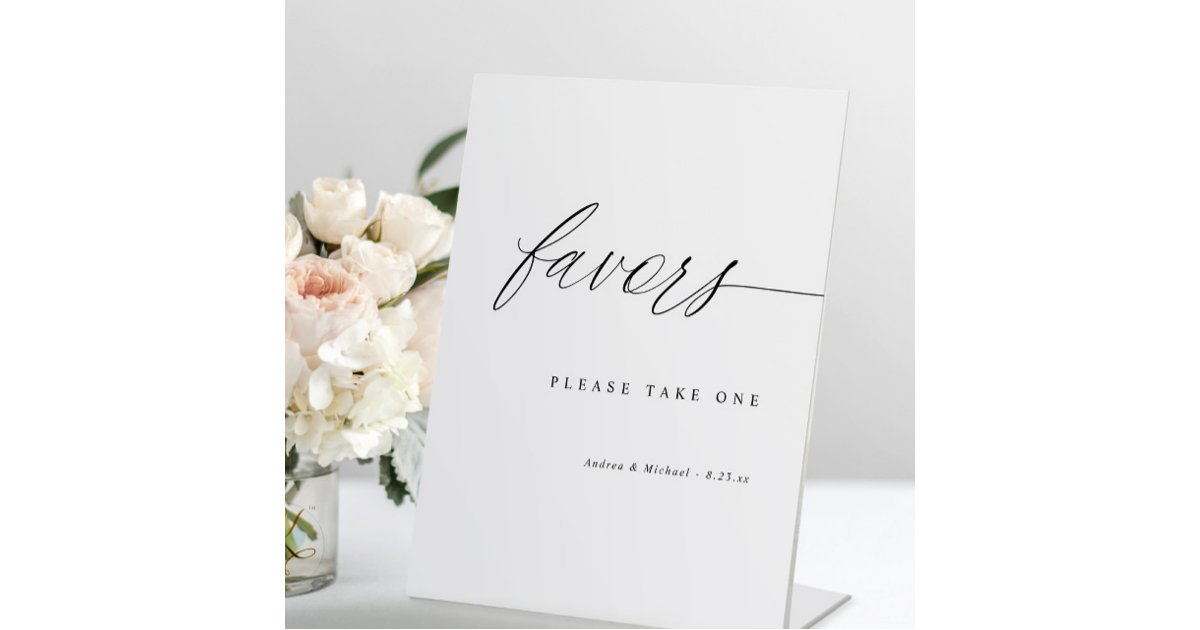 Elegant Modern Simple Wedding Favors Table Sign | Zazzle