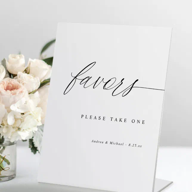 Elegant Modern Simple Wedding Favors Table Sign | Zazzle