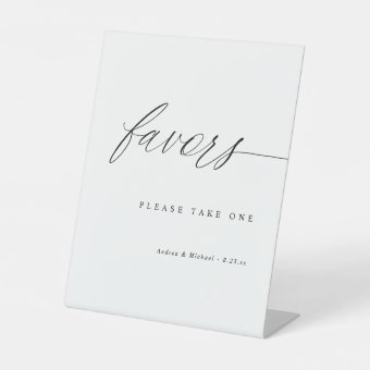 Elegant Modern Simple Wedding Favors Table Sign | Zazzle
