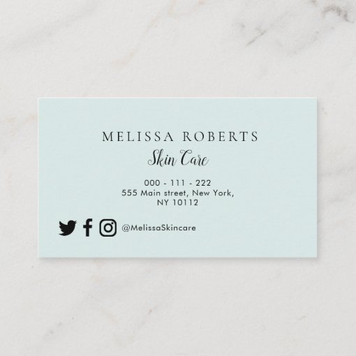 Elegant modern skin care business card | Zazzle