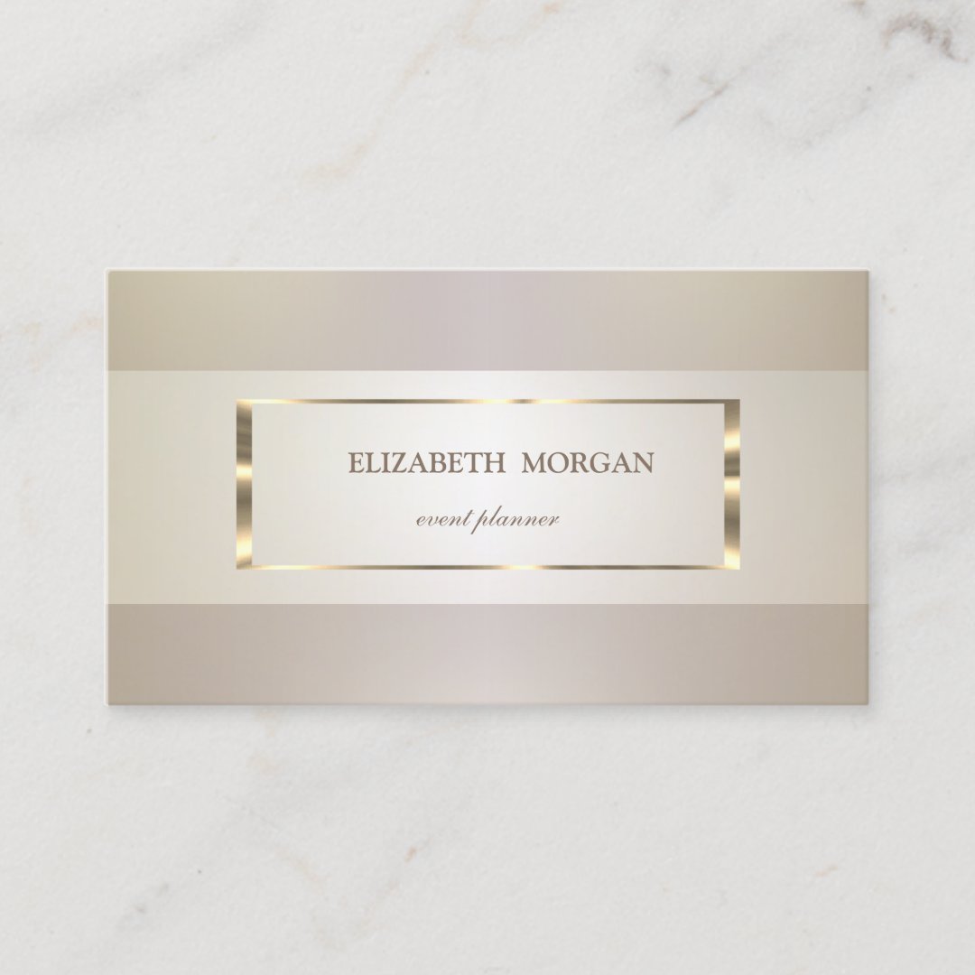 Elegant Modern Sophisticated,Striped,Gold Frame Business Card | Zazzle
