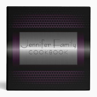 Elegant Modern Stainless Steel Metal Look #4 3 Ring Binder | Zazzle