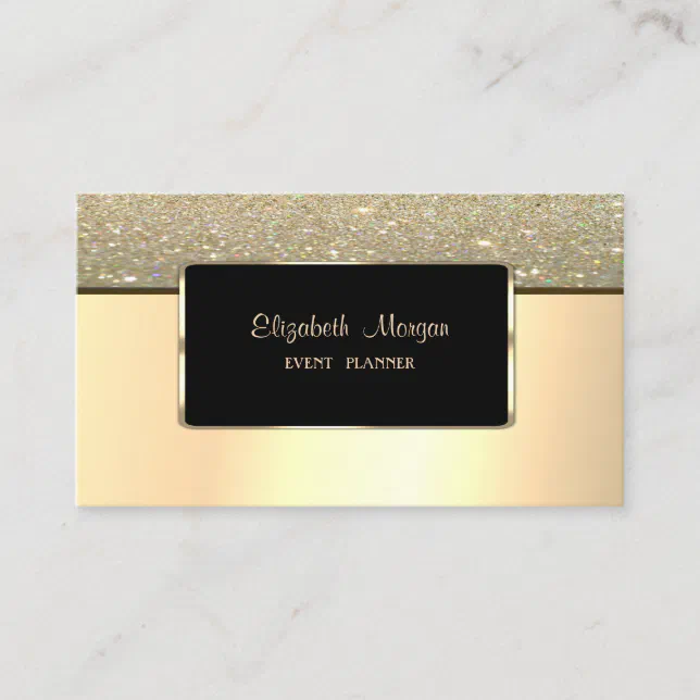 Elegant Modern Stylish,Faux Gold Glitter Business Card | Zazzle