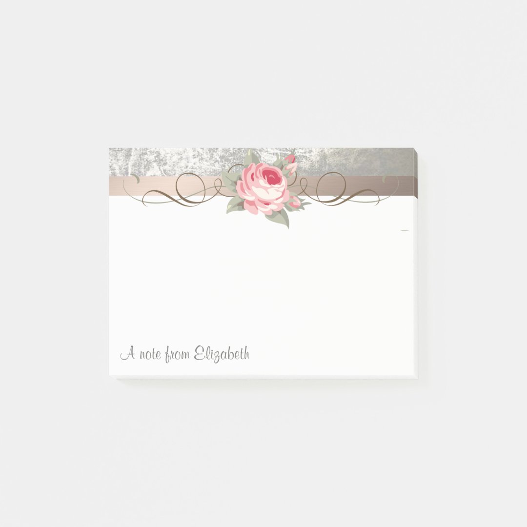 Elegant Modern Stylish,Flower-Personalized Post-it Notes | Zazzle