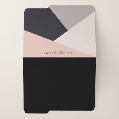 Elegant modern stylish geometric color block file folder | Zazzle