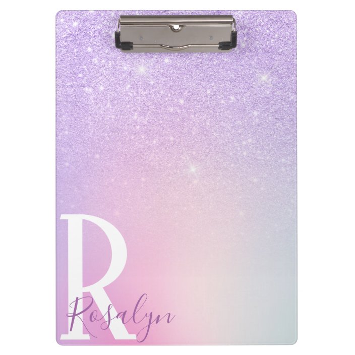 Elegant modern stylish girly ombre purple glitter clipboard | Zazzle.com