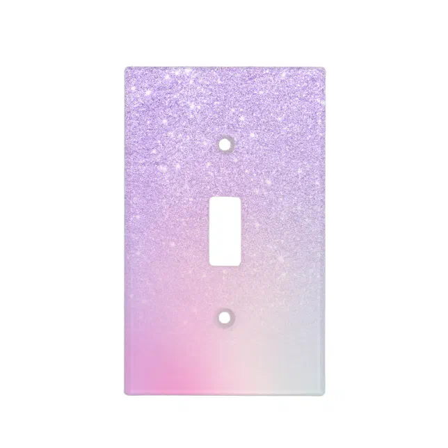Elegant modern stylish girly ombre purple glitter light switch cover ...