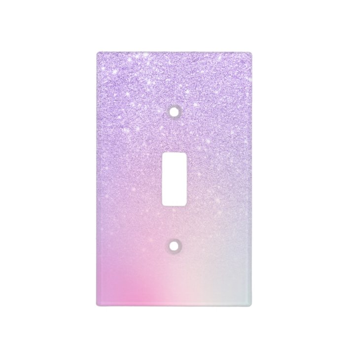 Elegant modern stylish girly ombre purple glitter light switch cover ...