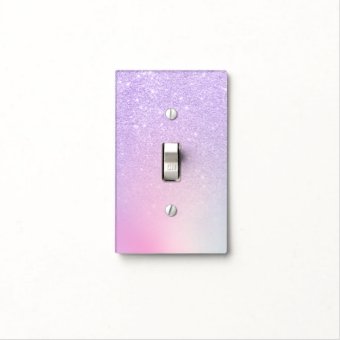 Elegant modern stylish girly ombre purple glitter light switch cover ...