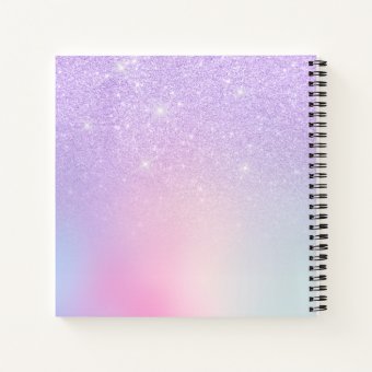 Elegant modern stylish girly ombre purple glitter notebook | Zazzle