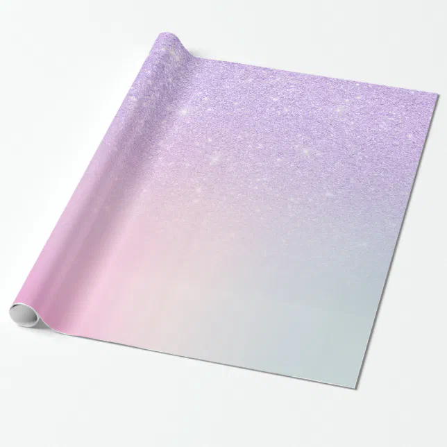 Elegant modern stylish girly ombre purple glitter wrapping paper | Zazzle