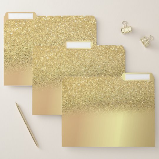 Elegant Modern Stylish Gold Glitter File Folder | Zazzle.com