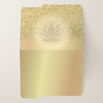 Elegant Modern Stylish Gold Glitter,Lotus File Folder | Zazzle