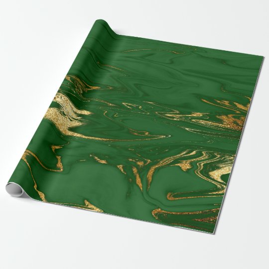 Elegant modern stylish gold & green marble look wrapping paper | Zazzle.com