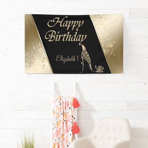 Elegant Modern Stylish ,Luminous,Flowers High Heel Banner | Zazzle