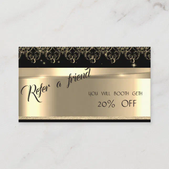 Elegant Modern Stylish Luxury Referral Card | Zazzle