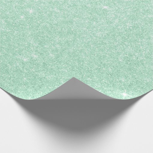Elegant modern stylish mint green glitter wrapping paper | Zazzle