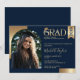 Elegant Modern Stylish Photo Gold Navy Graduation Invitation | Zazzle