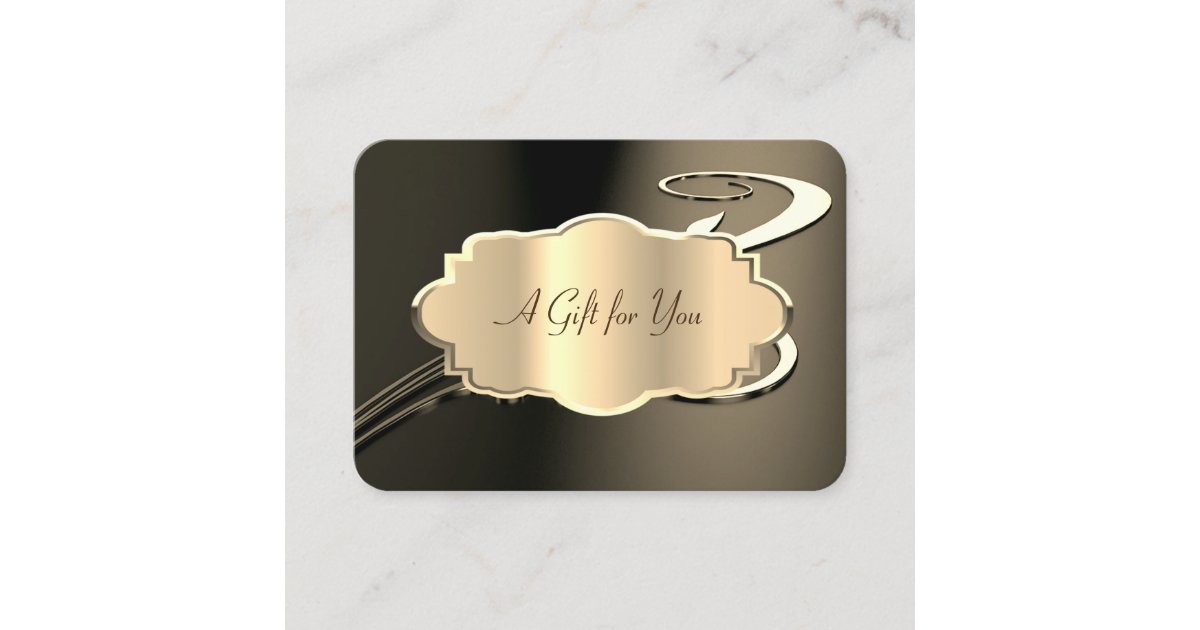 Elegant Modern Swirl Gold Frame Discount Card | Zazzle
