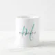 Elegant Modern Teal Script Monogram Coffee Mug | Zazzle