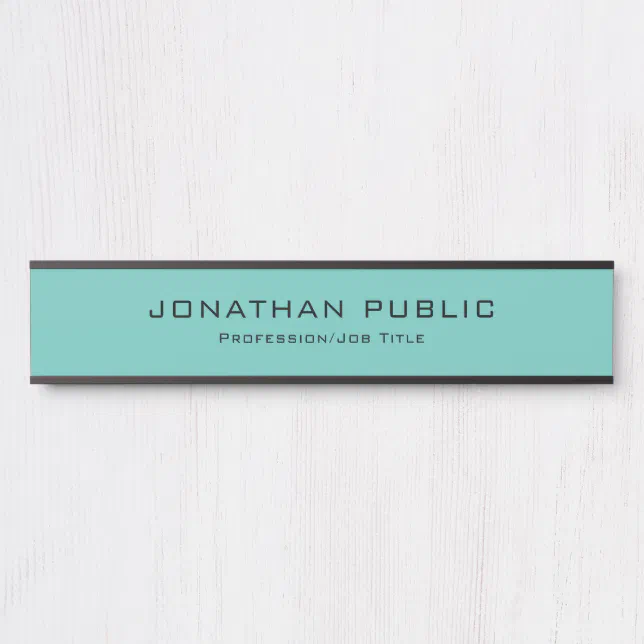 Elegant Modern Template Trendy Light Teal Best Door Sign | Zazzle