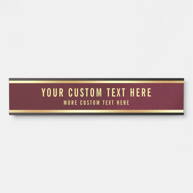 Elegant Modern Template Your Custom Text Here Door Sign | Zazzle