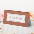 Elegant Modern Terracotta Reserved Table Tent Sign | Zazzle