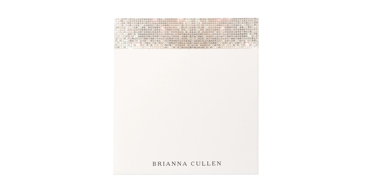 Elegant Modern Trendy Silver Sequins Notepad | Zazzle
