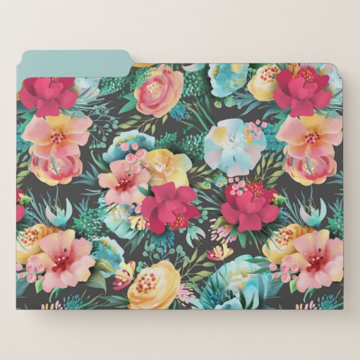 Elegant Modern Tropical Floral File Folder | Zazzle