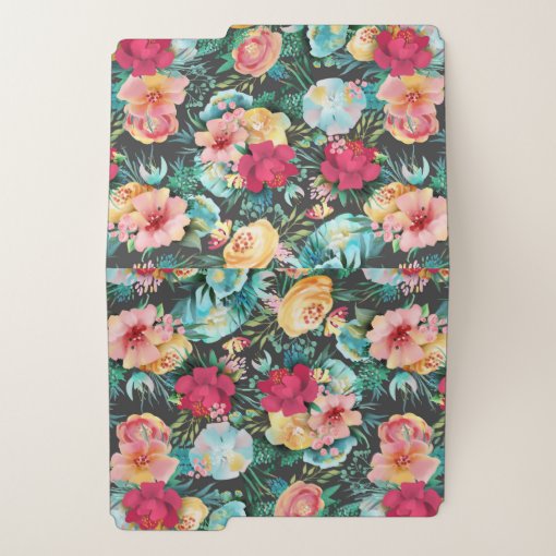 Elegant Modern Tropical Floral File Folder | Zazzle