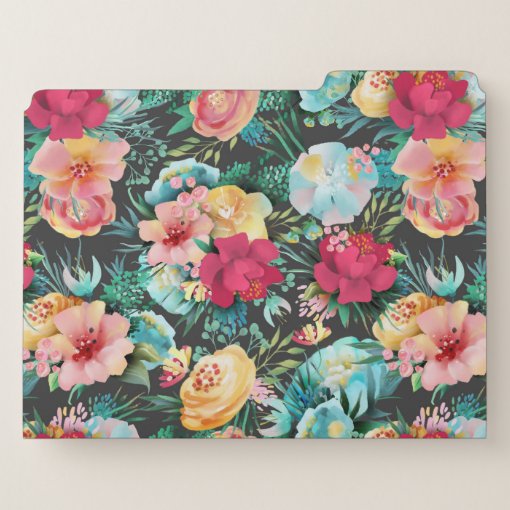 Elegant Modern Tropical Floral File Folder | Zazzle