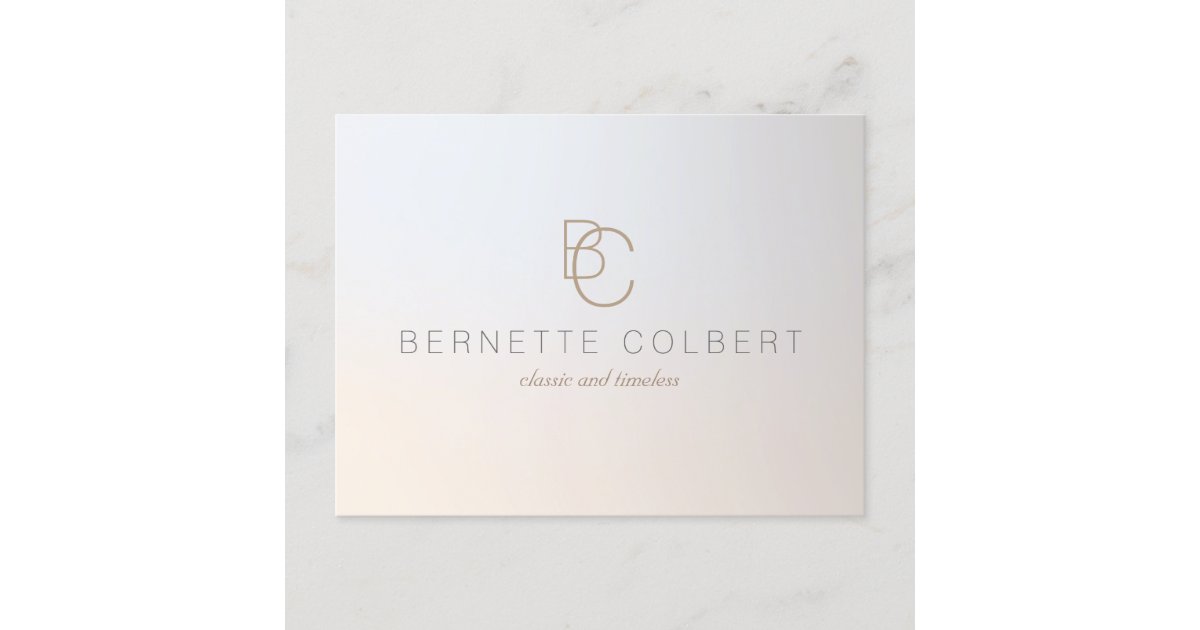 Elegant Modern Two Initial Monogram Professional 2 Postcard | Zazzle
