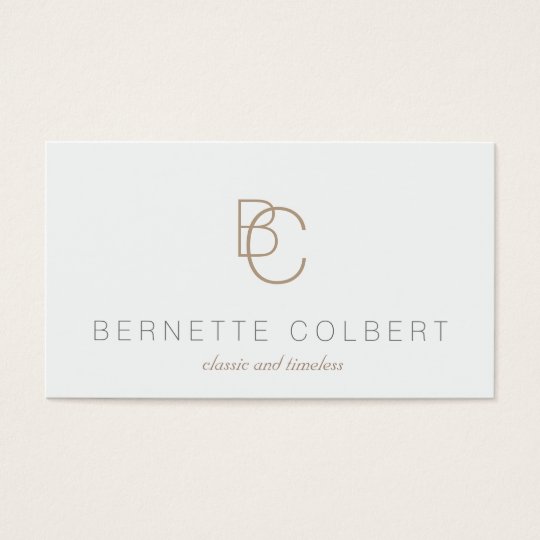 Elegant Modern Two Initial Monogram Professional Business Card | Zazzle.com