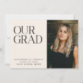 Elegant Modern Two Photo Ivory Simple Graduation Announcement | Zazzle